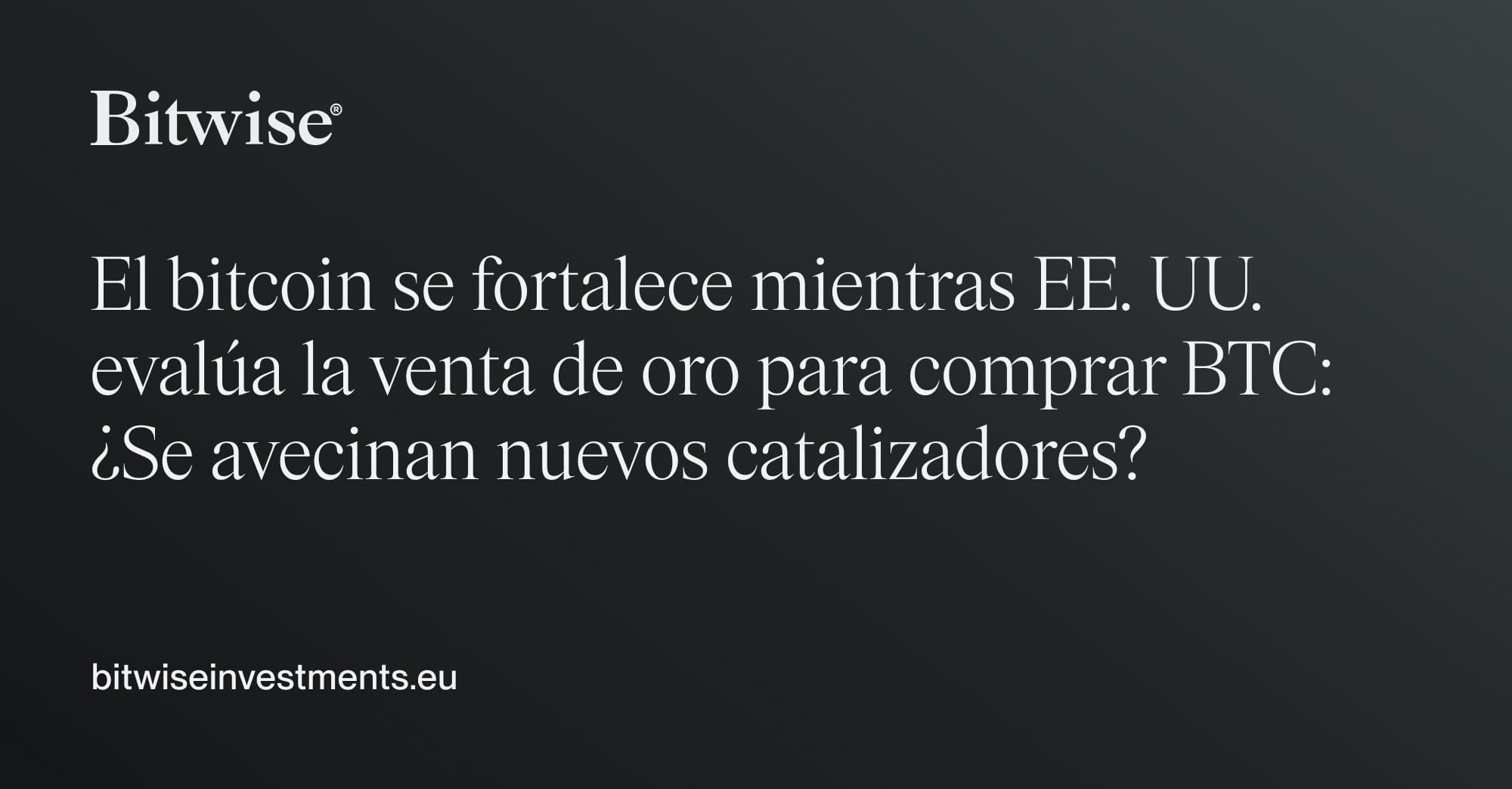 Bitcoin supera los 87 000 $ mientras EE. UU. apuesta por BTC: catalizadores en camino | Bitwise ...