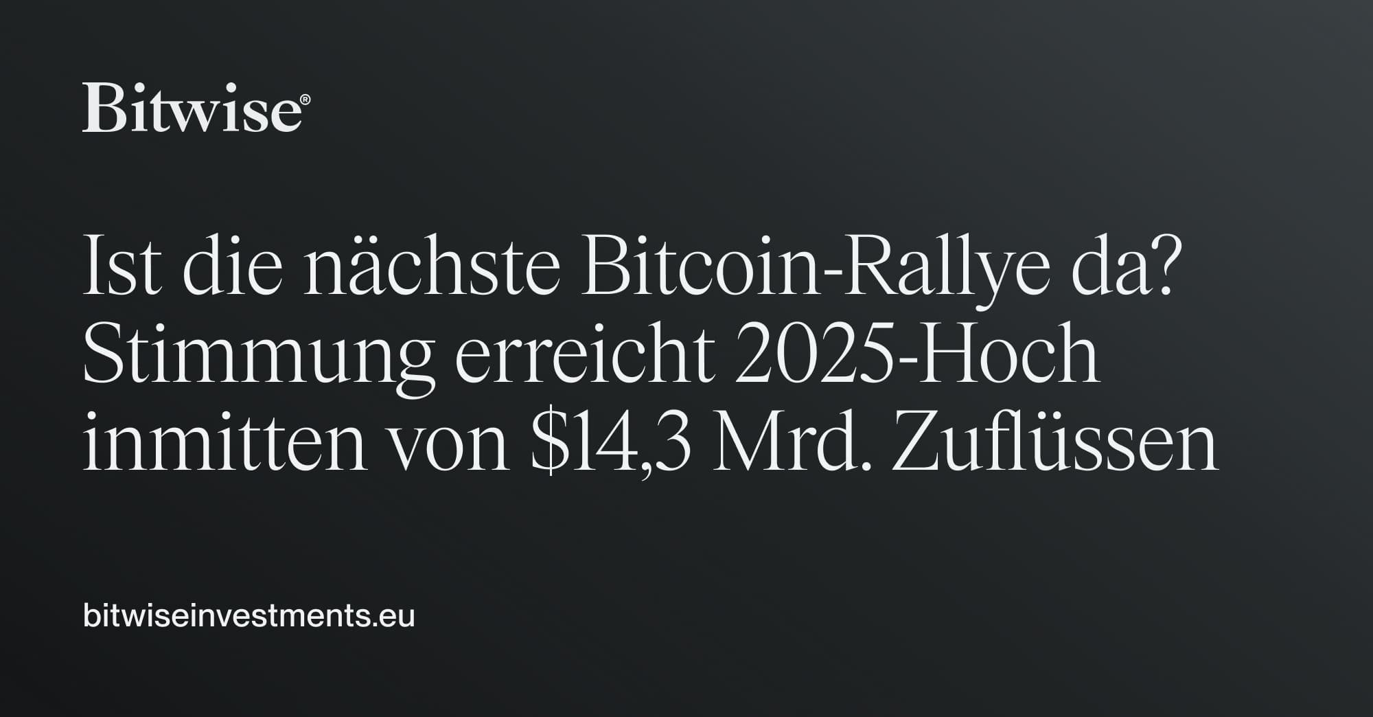 Ist die nächste Bitcoin-Rallye da? Stimmung erreicht 2025-Hoch inmitten ...