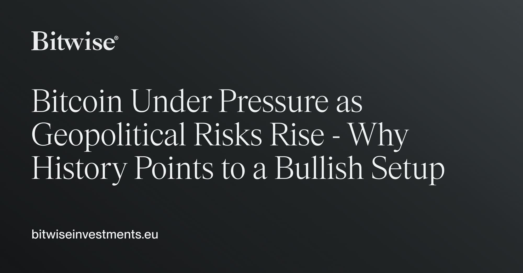 Bitcoin Under Pressure as Geopolitical Risks Rise - Why History Points ...